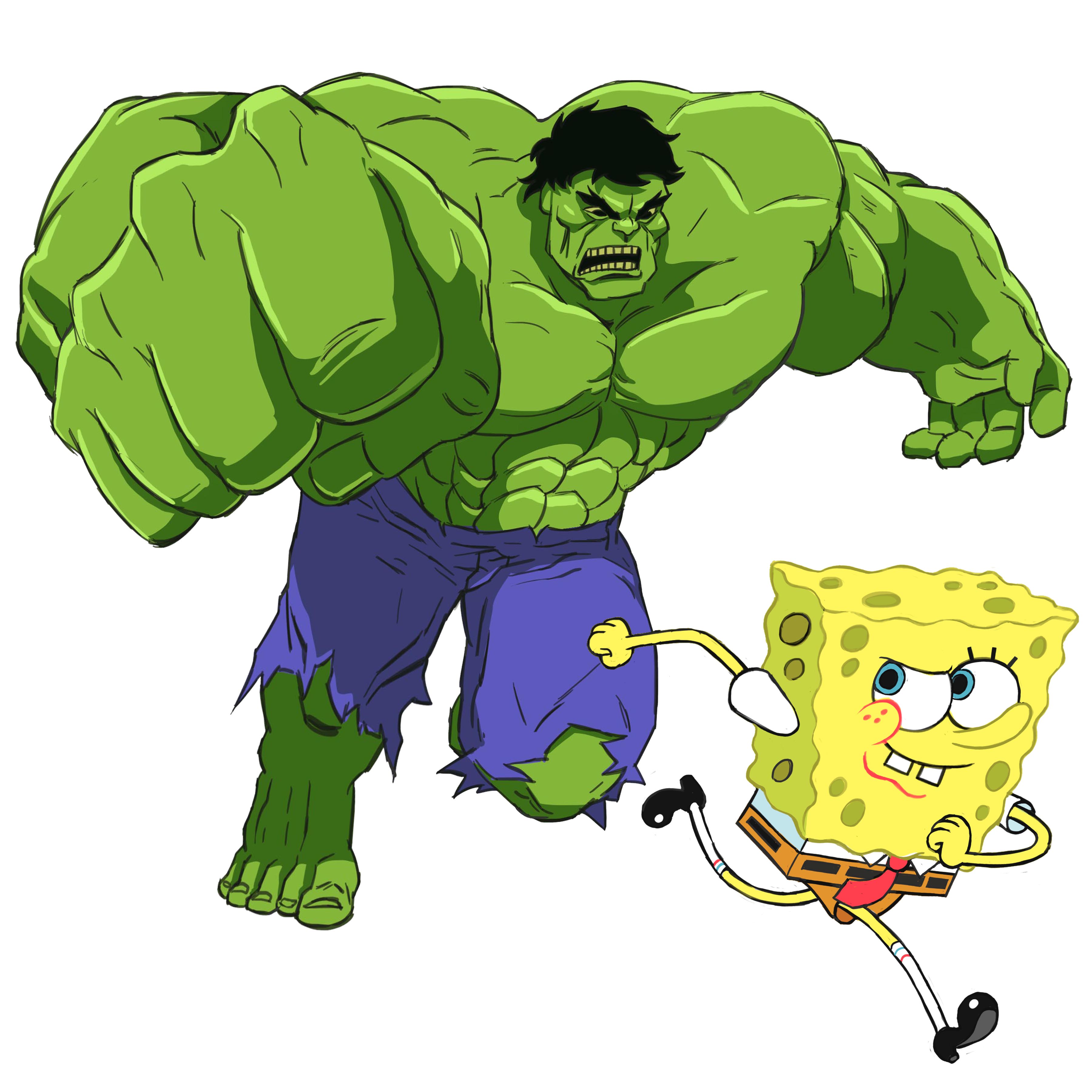HULK vs SPONGEBOB – Anthony Conley Art